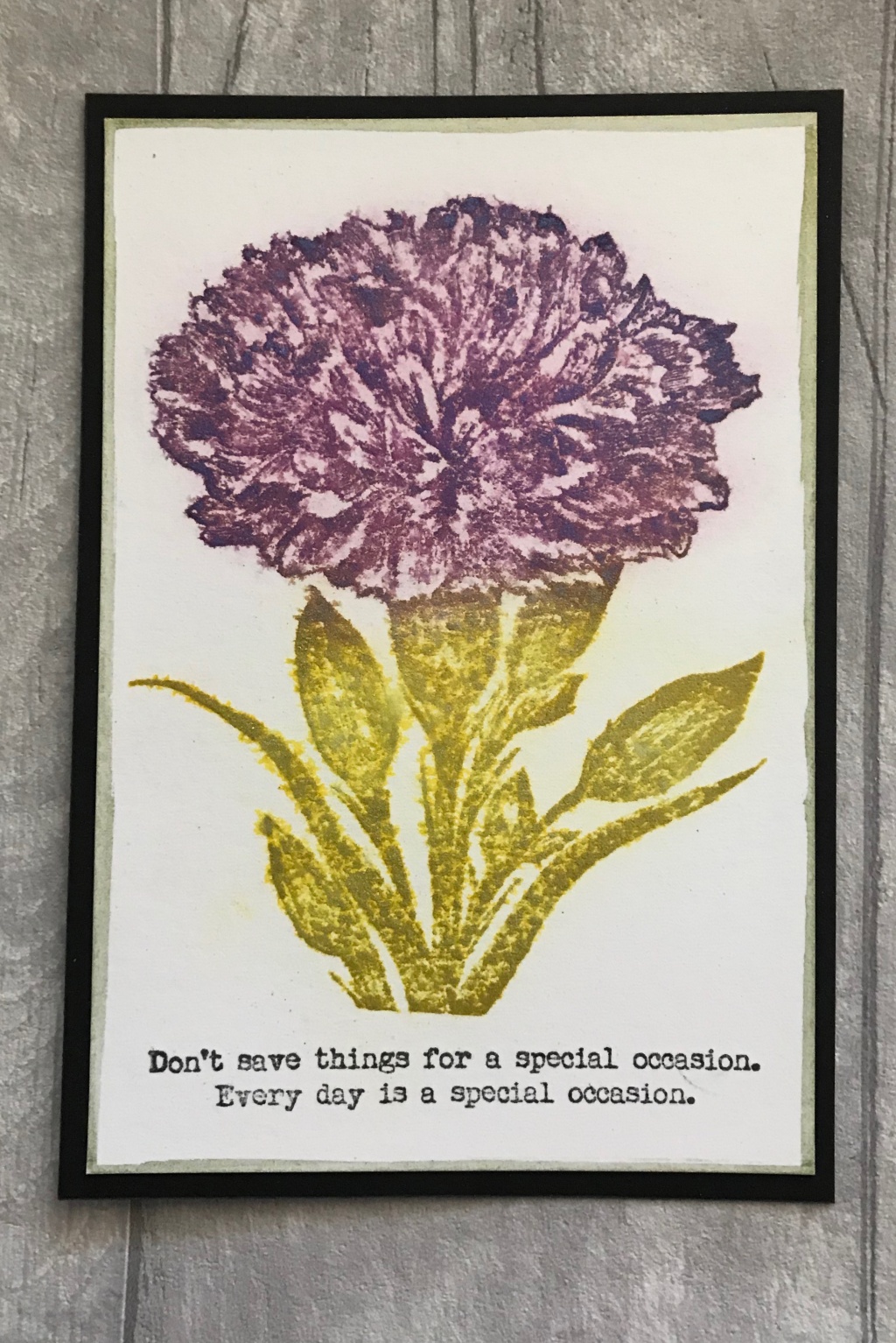 Vintage Carnation A6 Red Rubber Stamp - IndigoBlu